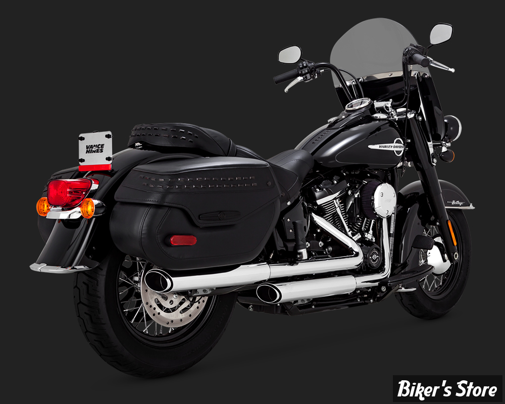 SILENCIEUX VANCE & HINES - TWIN SLASH 3" SLIP-ON - SOFTAIL MILWAUKEE EIGHT FLHC/S / FLDE 18UP ...