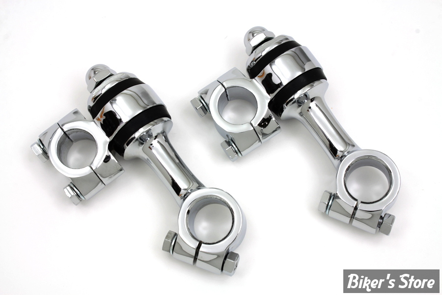 RISERS DOG BONE DEPORTE - V-TWIN / FLANDERS - HAUTEUR : 3.5 " - CHROME - Biker's Store