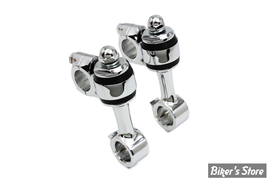 RISERS DOG BONE DEPORTE - V-TWIN / FLANDERS - HAUTEUR : 3.5 " - CHROME - Biker's Store