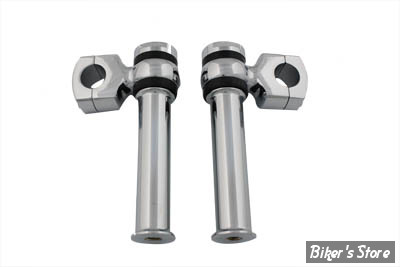 RISERS POST OFFSET RISERS / DOG BONES - HAUTEUR : 5" - V-TWIN - CHROME - Biker's Store