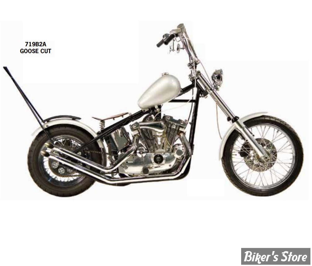 ECHAPPEMENT PAUGHCO - SPORTSTER 57/85 RIGIDE - UPSWEEP EXHAUST - GOOSE ...