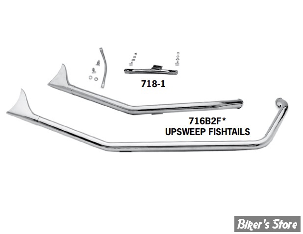 ECHAPPEMENT PAUGHCO - SOFTAIL 86/99 - UPSWEEP DRAG PIPE - FISHTAIL ...