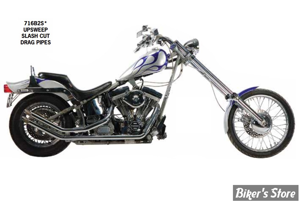 ECHAPPEMENT PAUGHCO - SOFTAIL 86/99 - UPSWEEP DRAG PIPE - DRAG PIPE ...