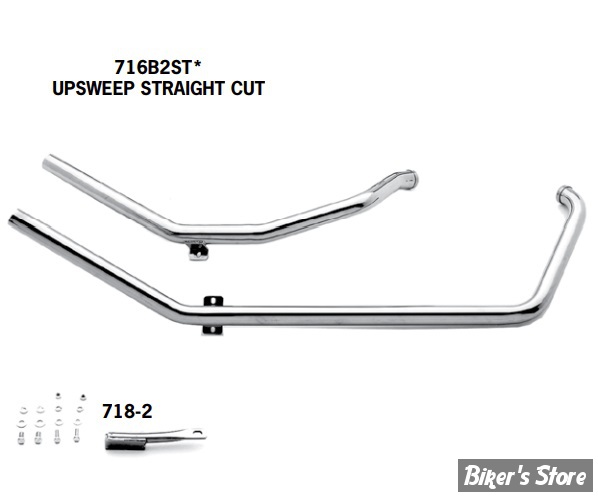 ECHAPPEMENT PAUGHCO - SOFTAIL 86/99 - UPSWEEP DRAG PIPE - DRAG PIPE ...